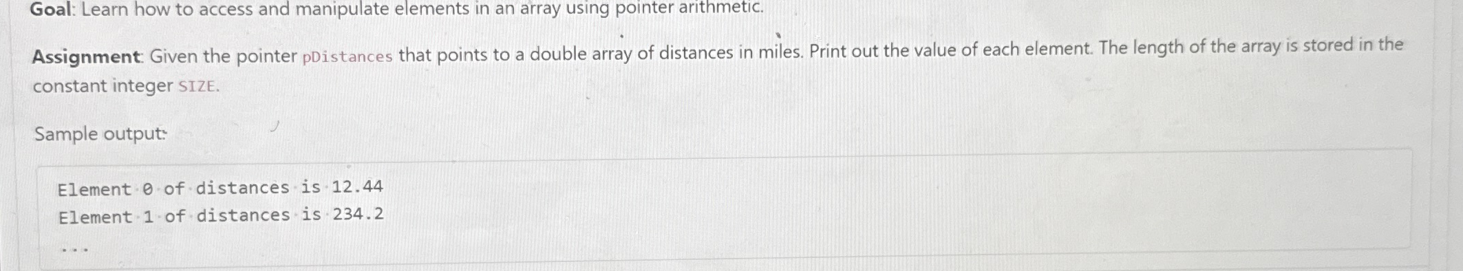 Solved Goal: Learn how to access and manipulate elements in | Chegg.com