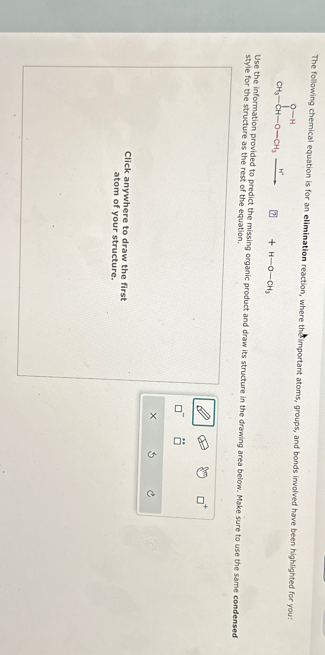 Solved The following chemical equation is for an elimination | Chegg.com