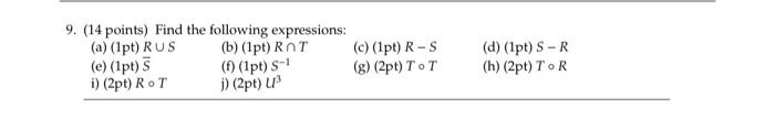 Solved Consider the relations R,S,T,U on the set {a,b,c,d}. | Chegg.com