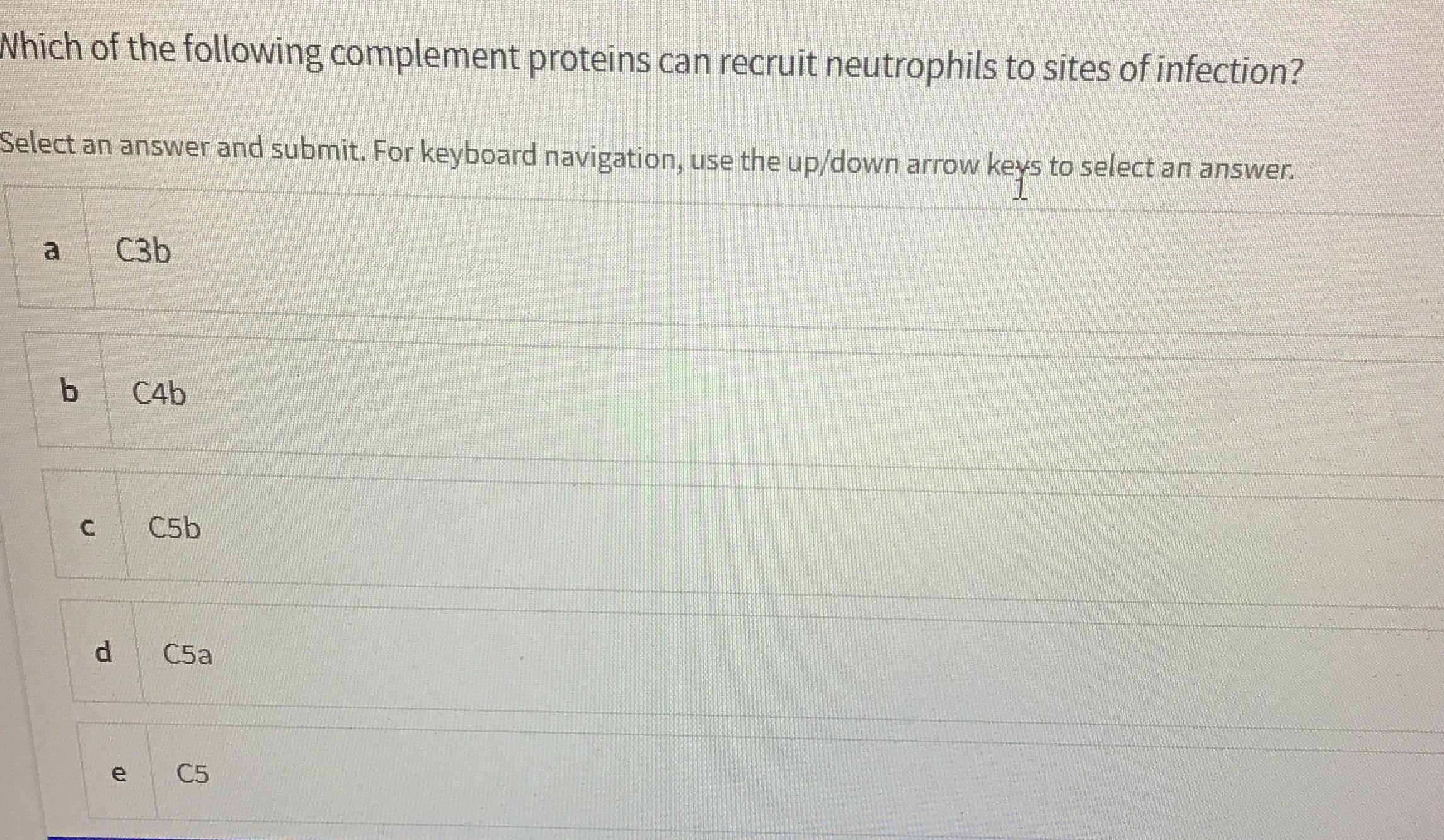 Solved Which of the following complement proteins can | Chegg.com