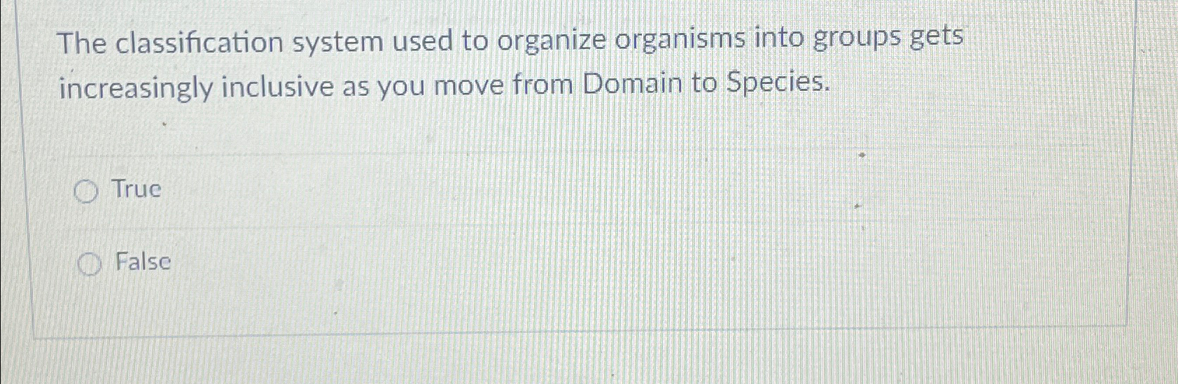 Solved The classification system used to organize organisms | Chegg.com