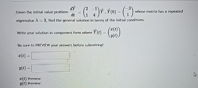 Given the initial value problem | Chegg.com