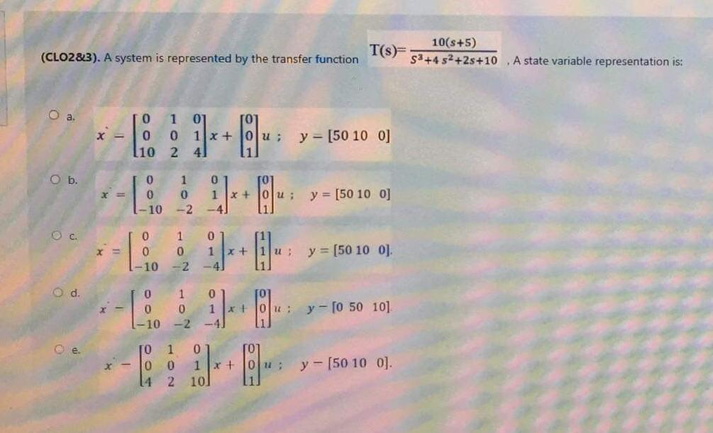 Solved (CLO2&3). A system is represented by the transfer | Chegg.com