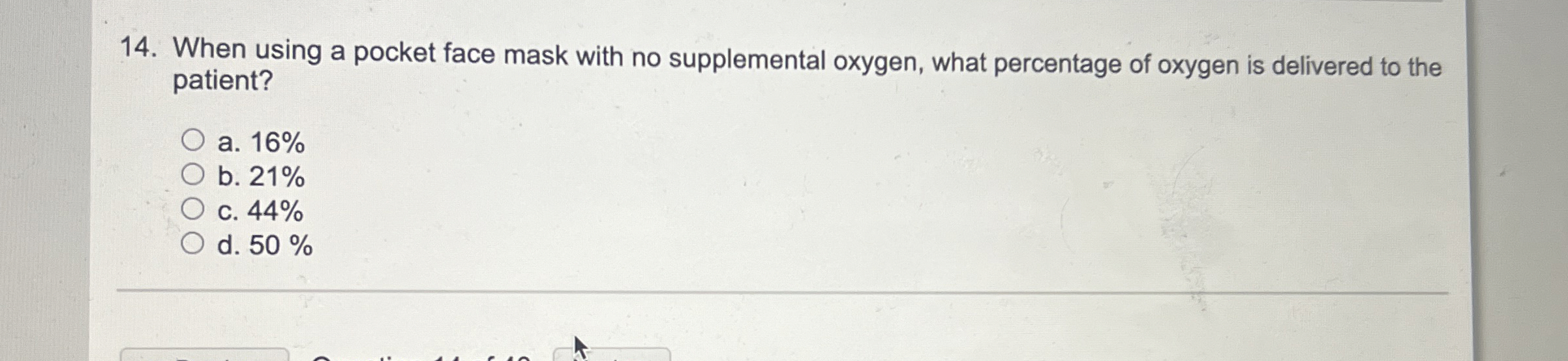 Solved When using a pocket face mask with no supplemental | Chegg.com
