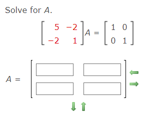 Solved Solving a matrix equation Solve for A. | Chegg.com