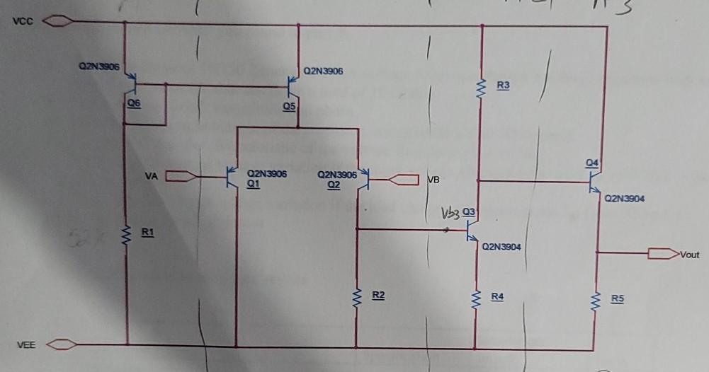 vcc=10 vee=0 Find resistor values , for an open loop | Chegg.com