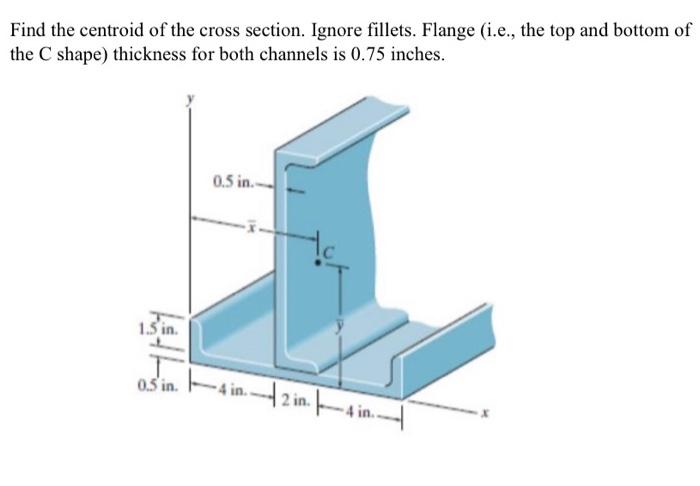 Solved Find the centroid of the cross section. Ignore | Chegg.com