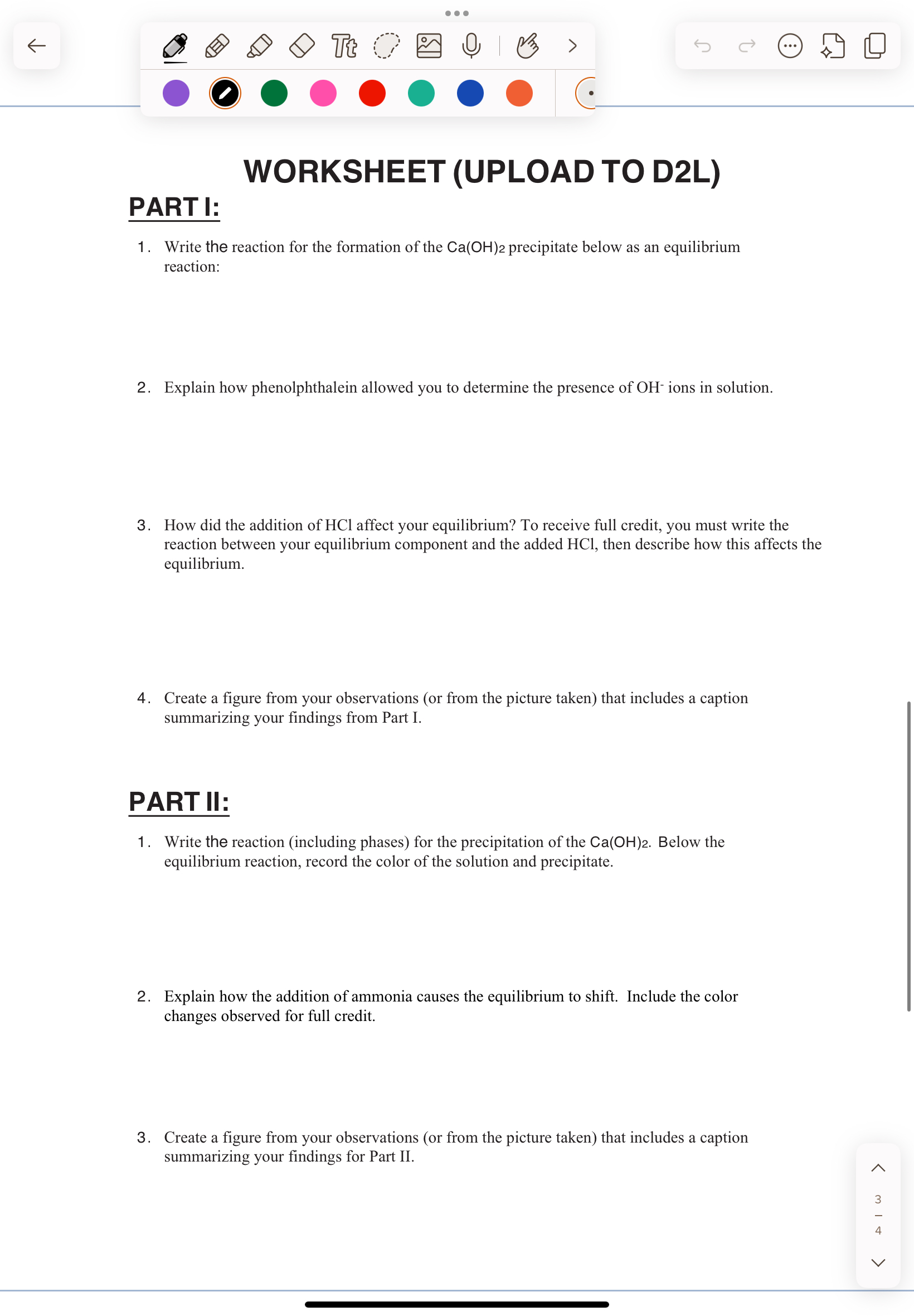 Solved WORKSHEET (UPLOAD TO D2L)PART I:Write the reaction | Chegg.com