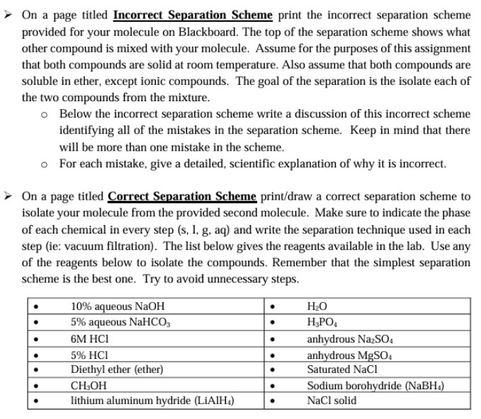 Solved Ive attached the incorrect separation scheme. please | Chegg.com