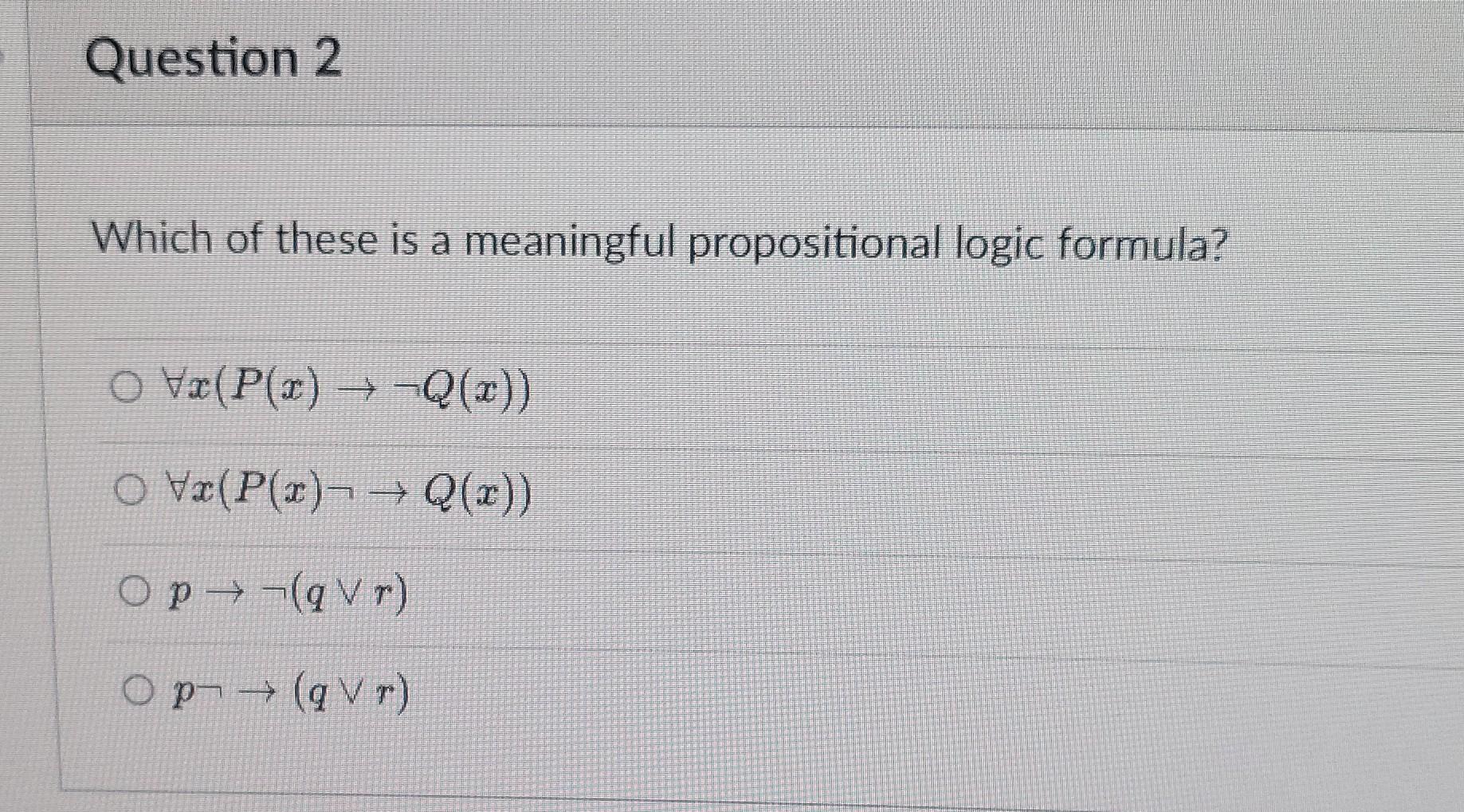 Solved Which Of These Is A Meaningful Propositional Logic