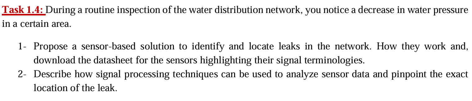 Solved Task 1.4: During a routine inspection of the water | Chegg.com