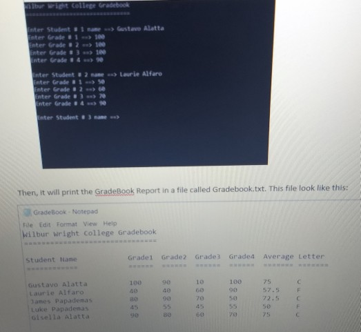 Solved 1. Review the following Diagram: GradeBook outfile: | Chegg.com