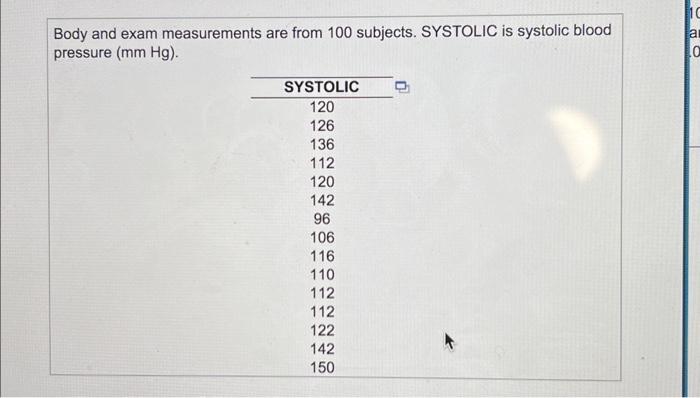 Solved Systolic blood pressure levels above 120 mmHg are | Chegg.com