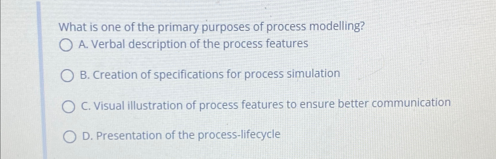 Solved What is one of the primary purposes of process | Chegg.com