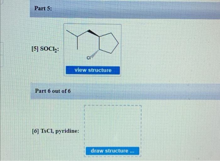 Solved Part 5: [5] SOCl2: mo view structure Part 6 out of 6 | Chegg.com
