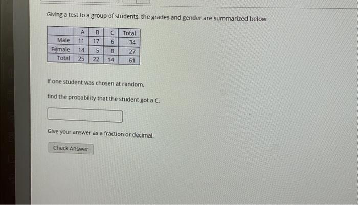 Solved Giving a test to a group of students, the grades and | Chegg.com
