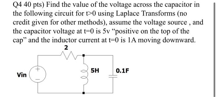 Solved Q4 40pts ) Find the value of the voltage across the | Chegg.com