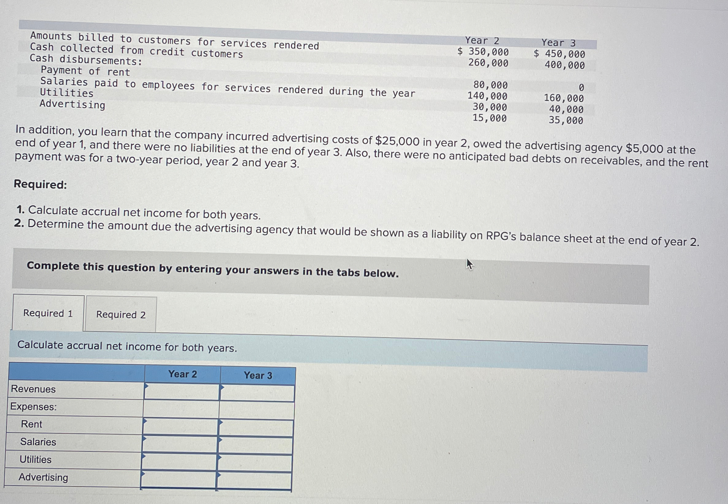 Solved \table[[\table[[Amounts billed to customers for | Chegg.com