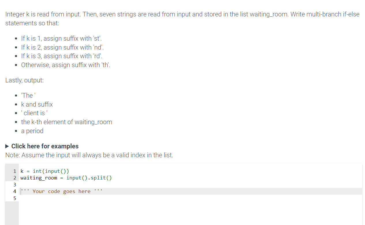 Solved please help me solve thisInteger k ﻿is read from | Chegg.com