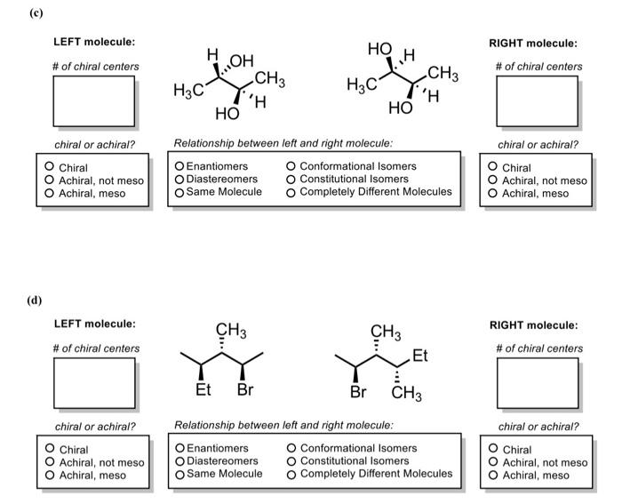 Solved Relationship between left and right molecule: | Chegg.com