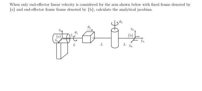 When Only End Effector Linear Velocity Is Considered