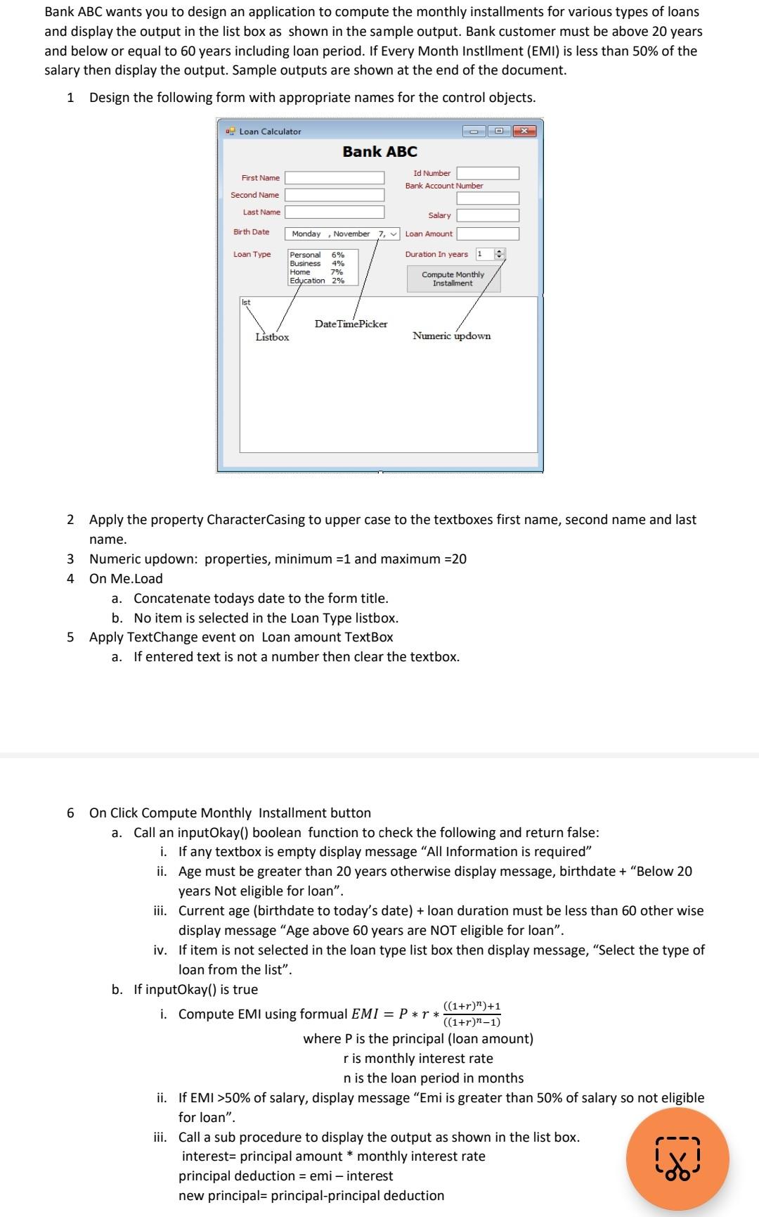 Solved Bank ABC wants you to design an application to | Chegg.com