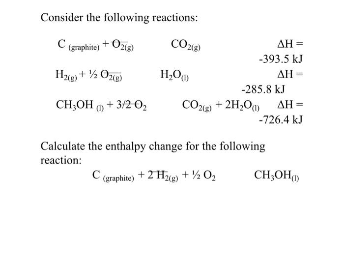 Solved Consider the following reactions: C (graphite) + | Chegg.com