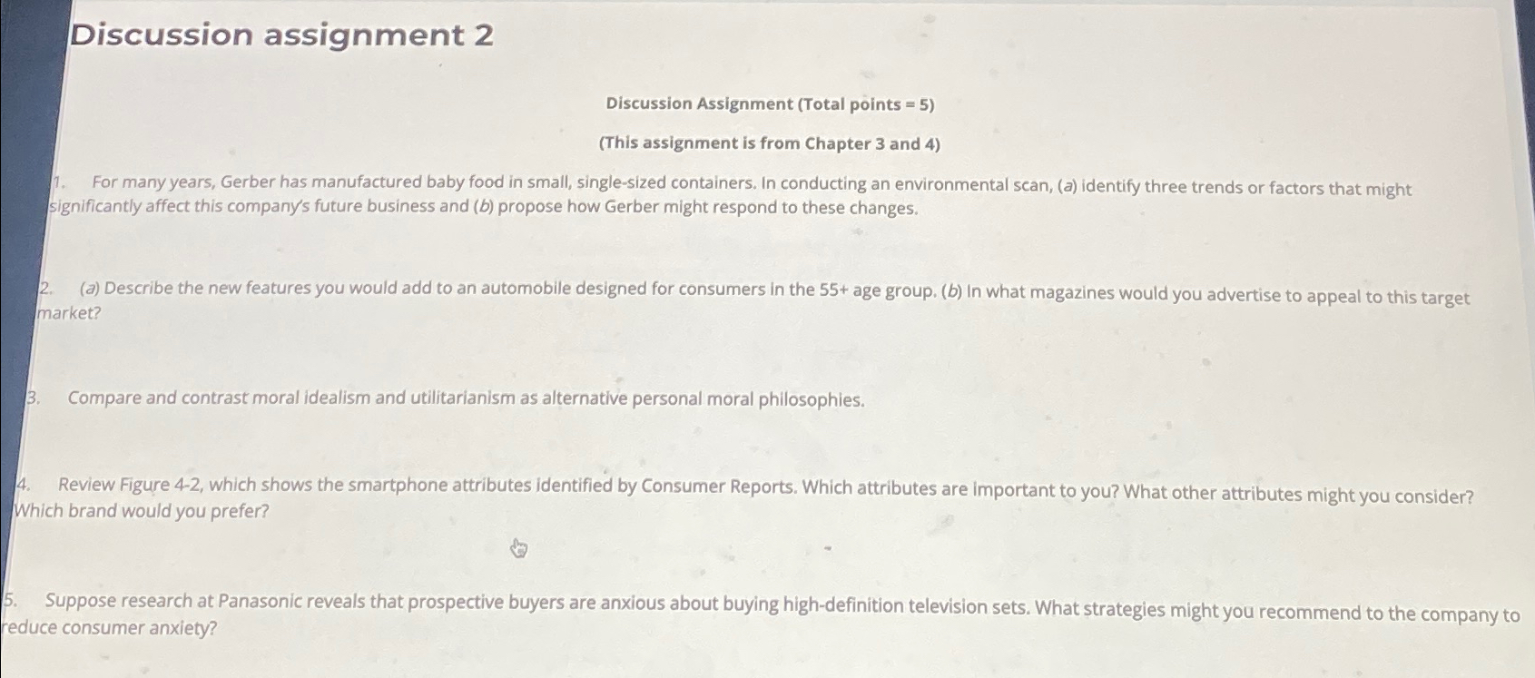 Solved Discussion assignment 2Discussion Assignment (Total | Chegg.com