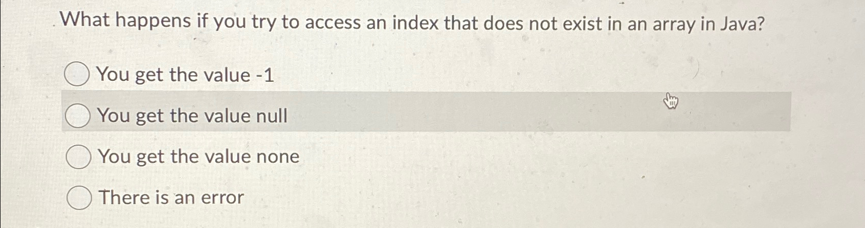 What happens if you try to access an index that does | Chegg.com
