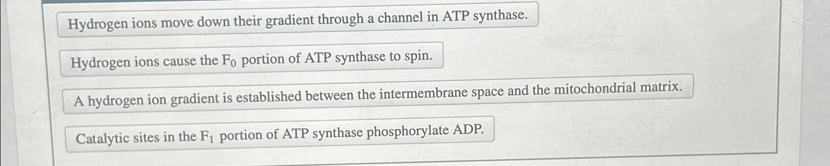 Solved Hydrogen ions move down their gradient through a | Chegg.com