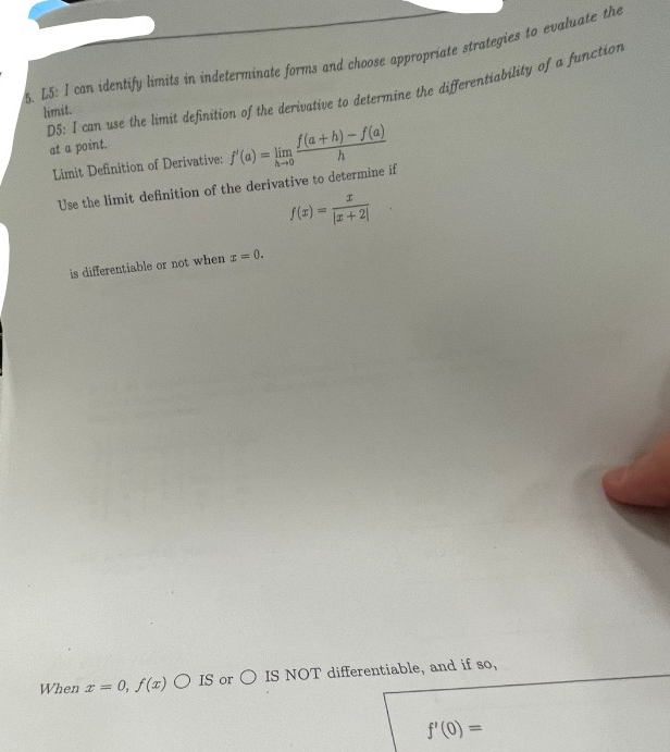 Solved L5: I can identify limits in indeterminate forms and | Chegg.com