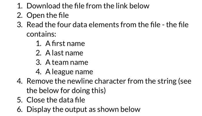Solved 1 Download The File From The Link Below 2 Open The 