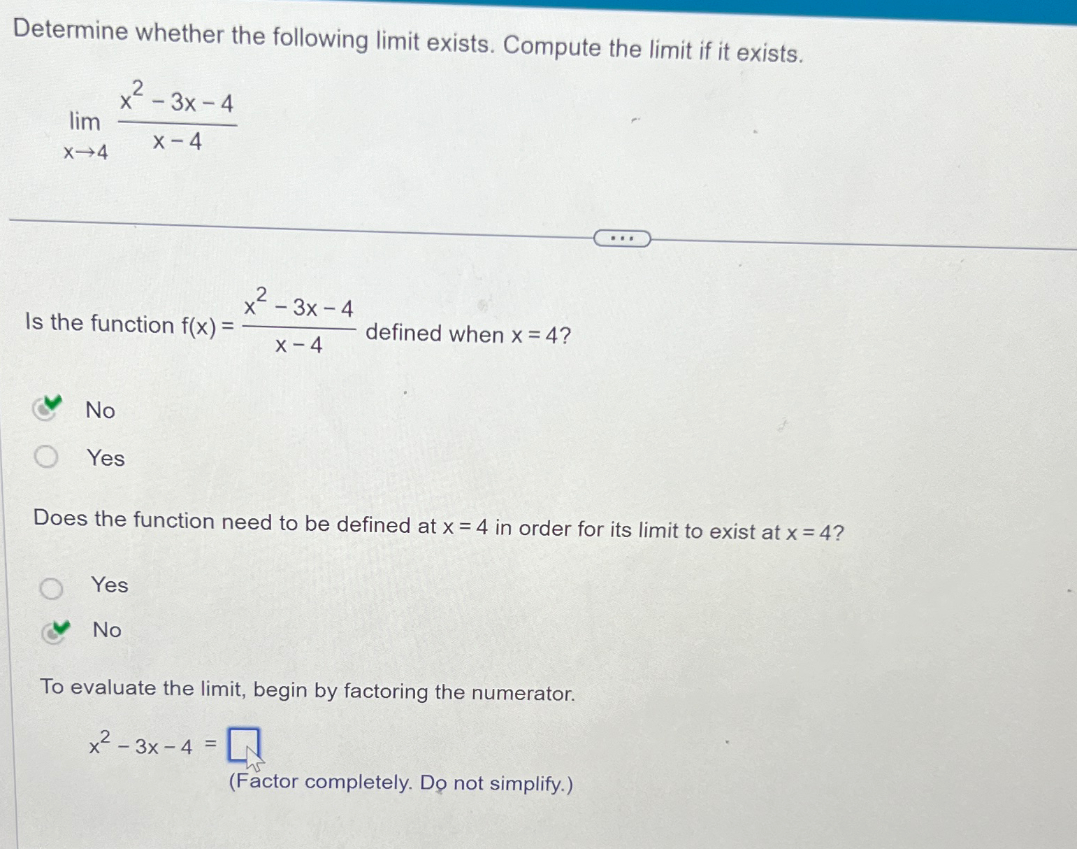 Solved Determine whether the following limit exists. Compute | Chegg.com