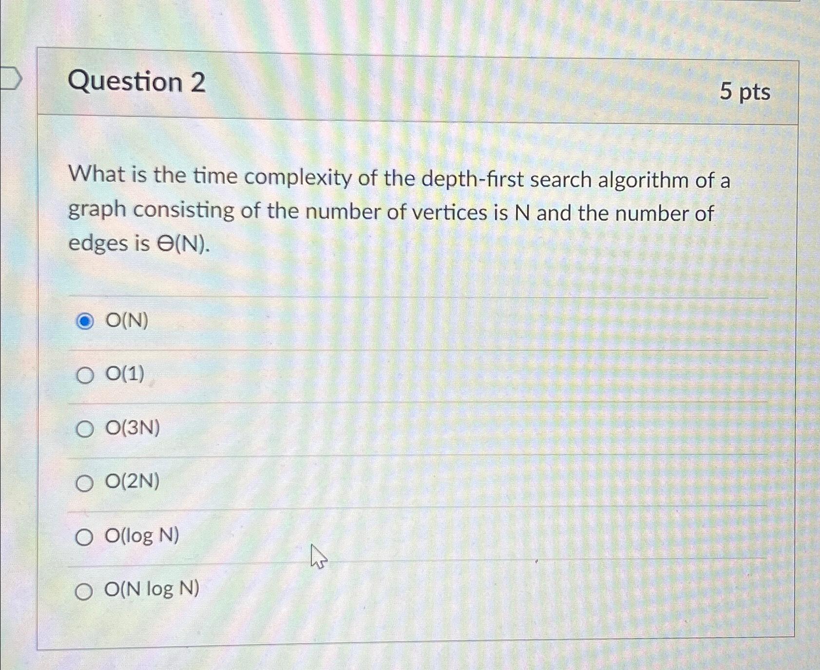 Solved What is the time complexity of the depth-first search | Chegg.com