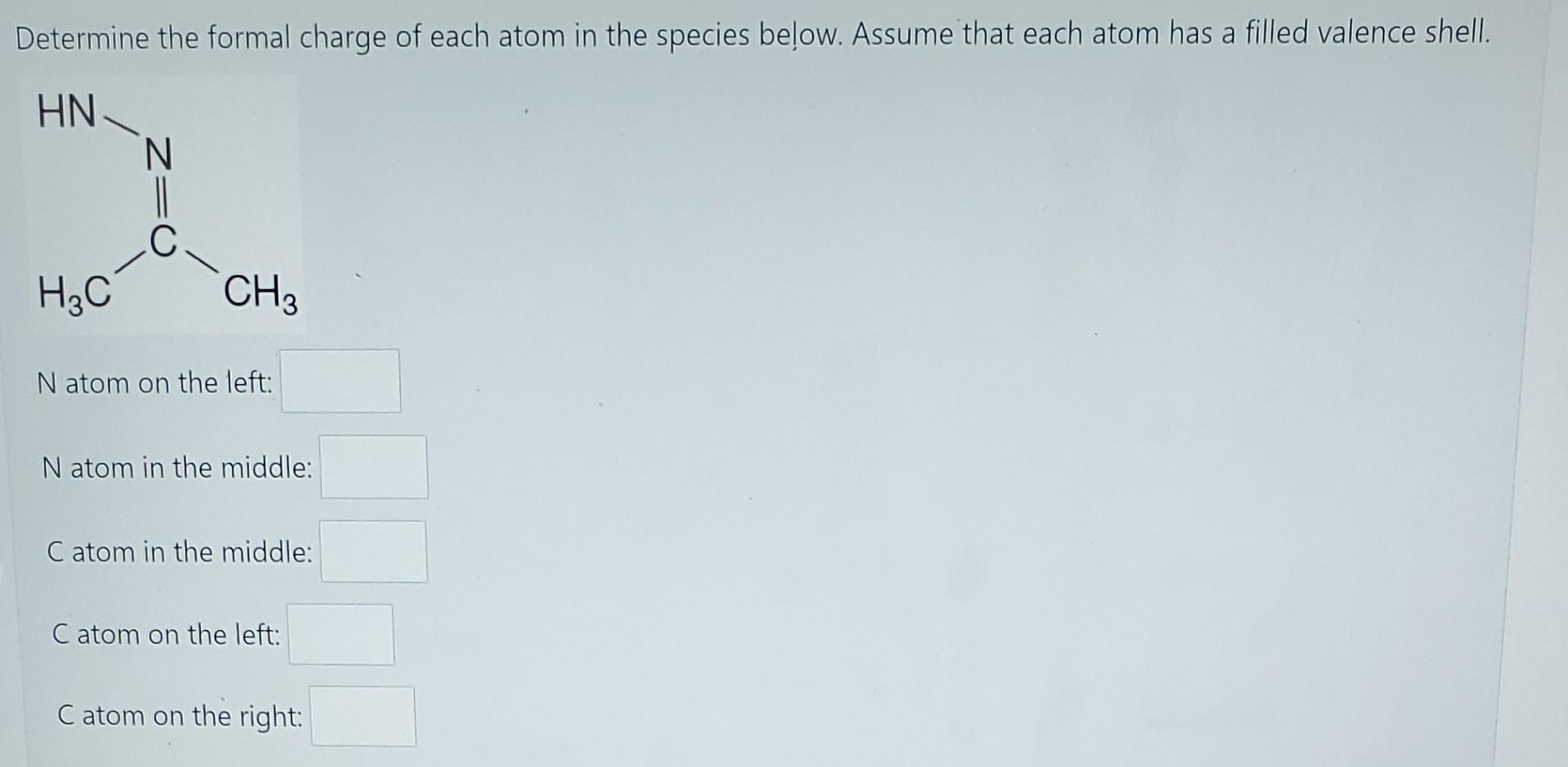 Solved Determine the formal charge of each atom in the | Chegg.com