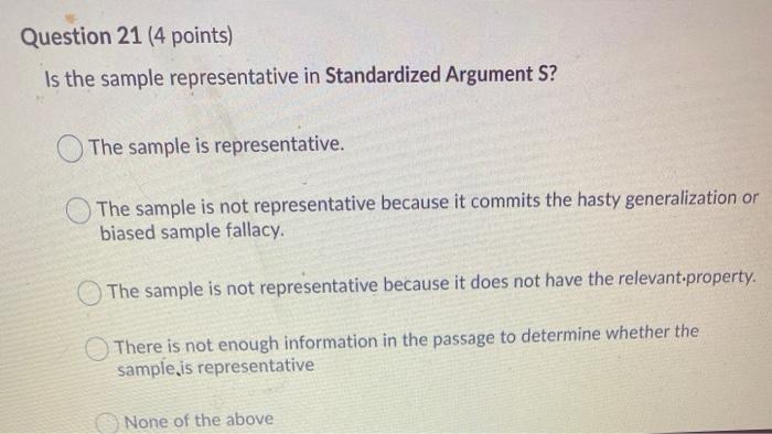 Solved Standardization of Argument from Passage S (1) 90% of | Chegg.com