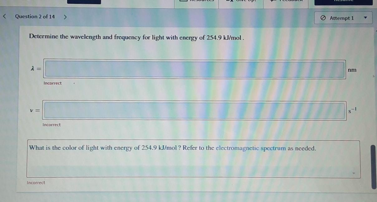 Solved Resources LX Give Up? Feedback Question 2 of 14 | Chegg.com