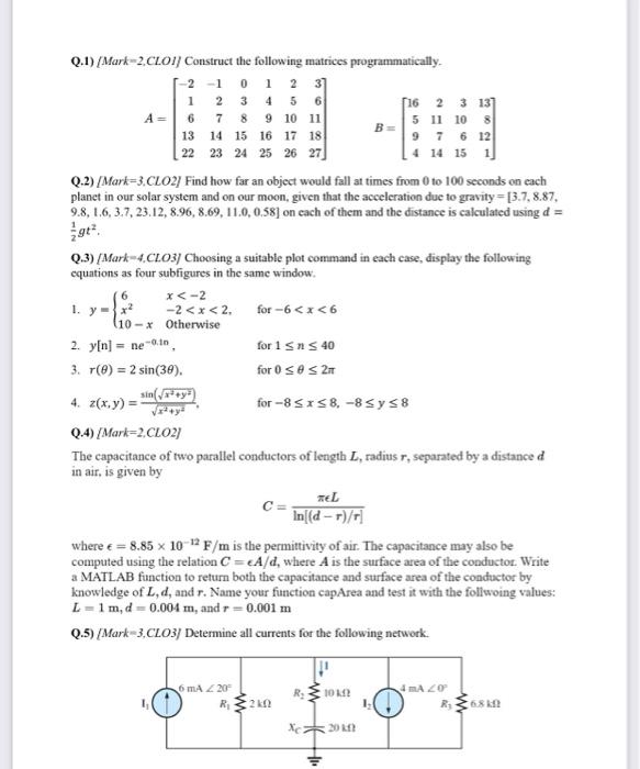 Solved 0 4 1 6 Q.1) /Mark-2.CLOI Construct the following | Chegg.com