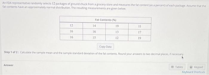 Solved An FDA representative randomly selects 12 packages of | Chegg.com
