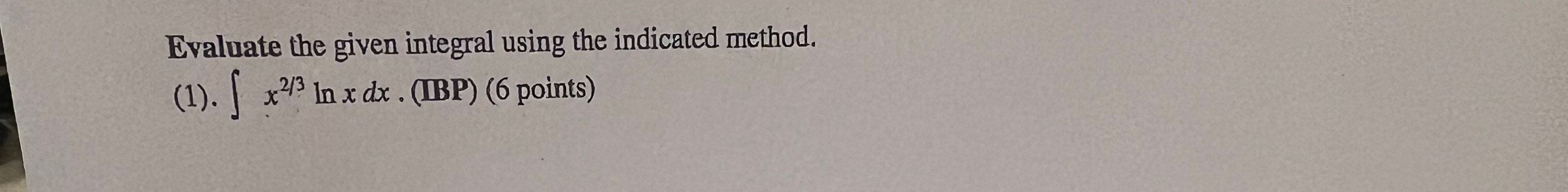 Solved Evaluate the given integral using the indicated | Chegg.com