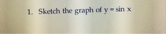 Solved 1. Sketch the graph of y = sin | Chegg.com