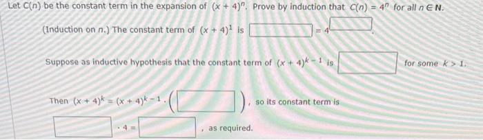 Solved eet C(n) be the constant term in the expansion of | Chegg.com