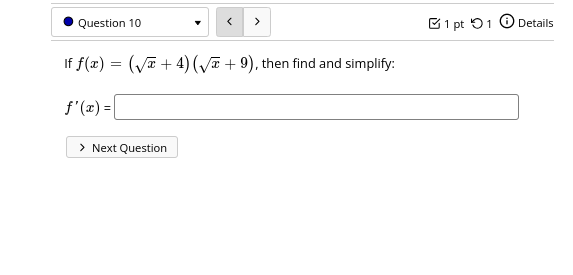 Solved If f(x)=(x2+4)(x2+9), ﻿then find and simplify:f'(x) | Chegg.com
