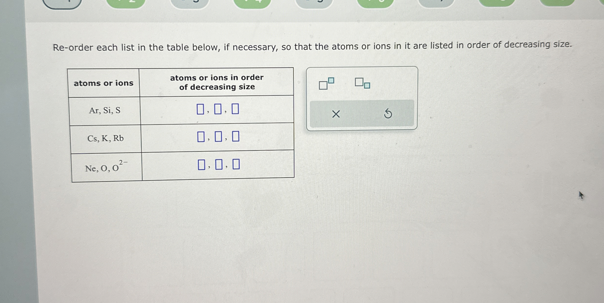 Solved Re-order each list in the table below, if necessary, | Chegg.com