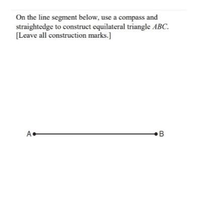 Solved On the line segment below, use a compass and | Chegg.com