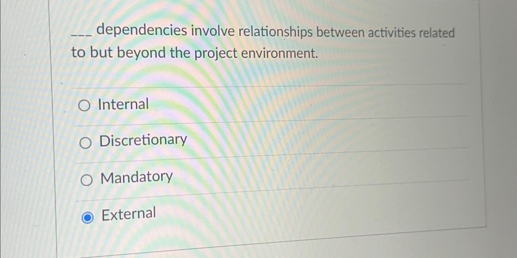 Solved dependencies involve relationships between activities | Chegg.com