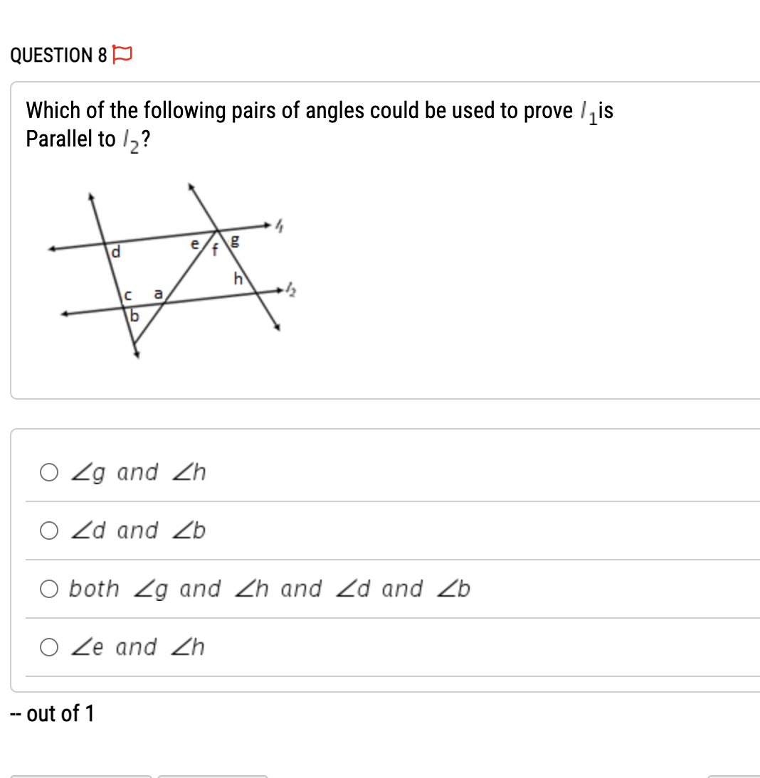 Solved QUESTION 8Which of the following pairs of angles | Chegg.com