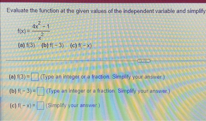 Solved Evaluate the function at the given values of the | Chegg.com
