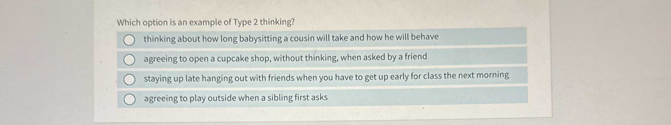 Solved Which option is an example of Type 2 | Chegg.com