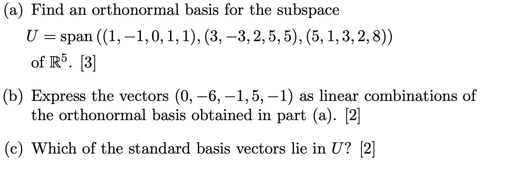 Solved (a) ﻿Find an orthonormal basis for the | Chegg.com